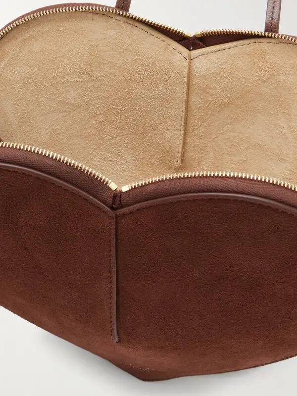 Alaïa Le Coeur Suede And Leather Shoulder Bag - Brown