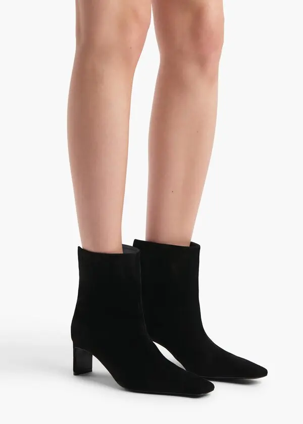 Khaite Ona Suede Ankle Boots - Black