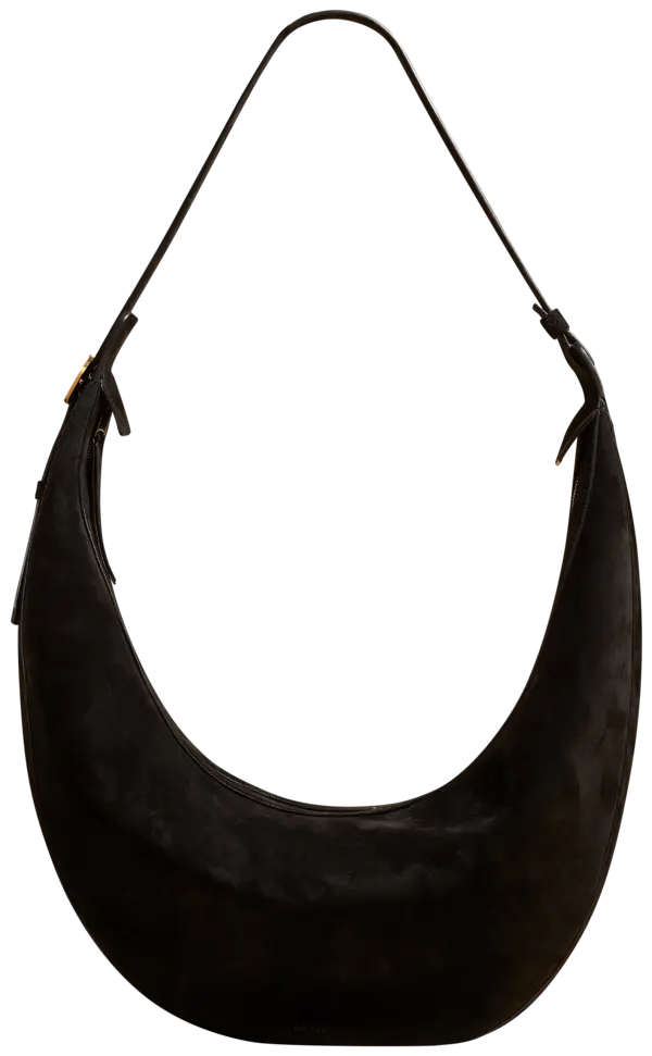 Khaite Augustina Hobo In Suede - Black
