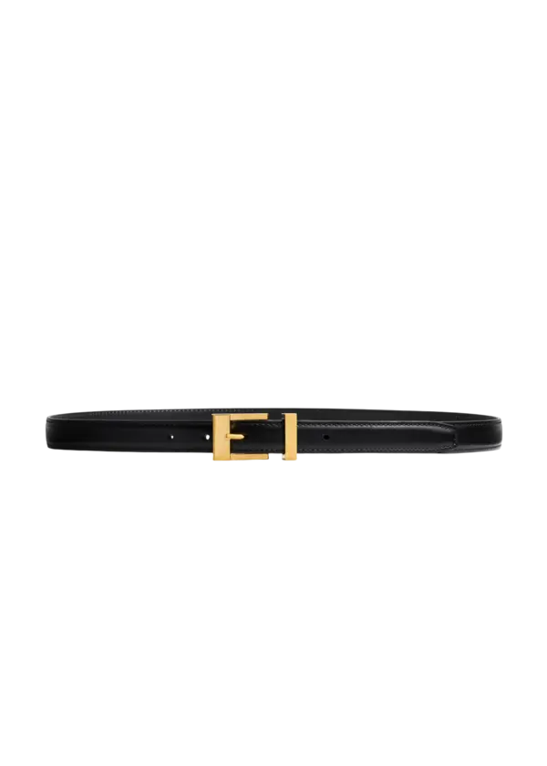 Khaite Manhattan Leather Belt With Gold Hardware - Black