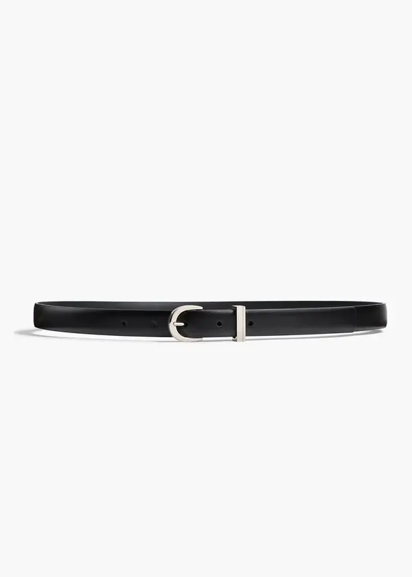 Khaite Luna Leather Belt With Palladium Hardware - Black