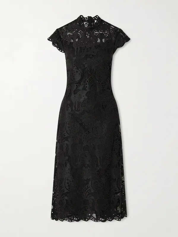 Staud Rosaline Guipure Lace Midi Dress