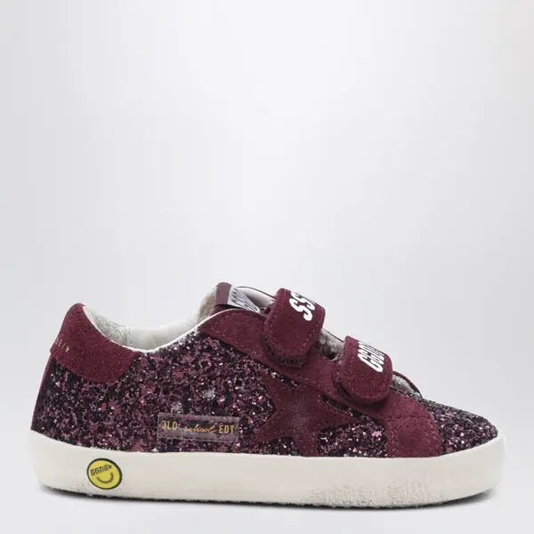 GOLDEN GOOSE Old School Glitter Sneakers - Burgundy
