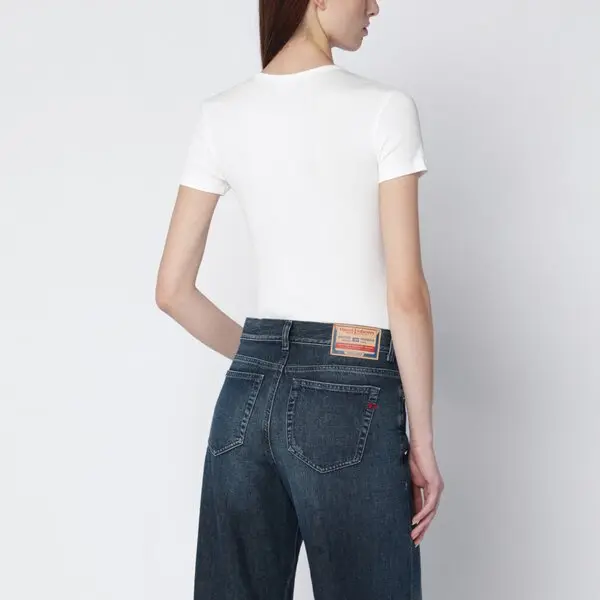 DIESEL® T-shirt With Metallic Oval D - White