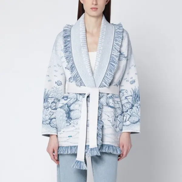 Alanui Deep In The Ocean Jacquard Motif Cardigan