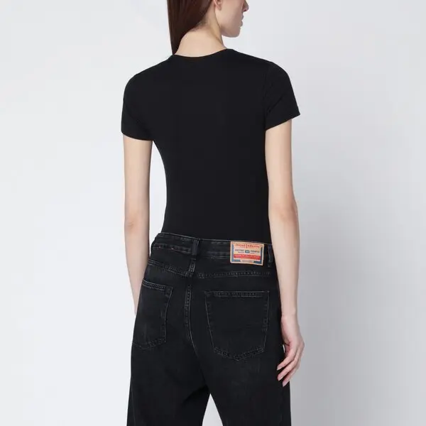 DIESEL® T-shirt With Metallic Oval D - Black