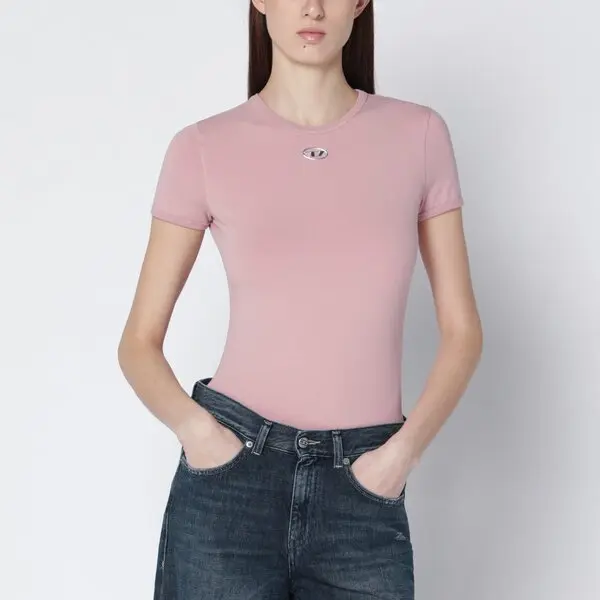 DIESEL® Slim-fit T-shirt With Oval D Logo - Pink