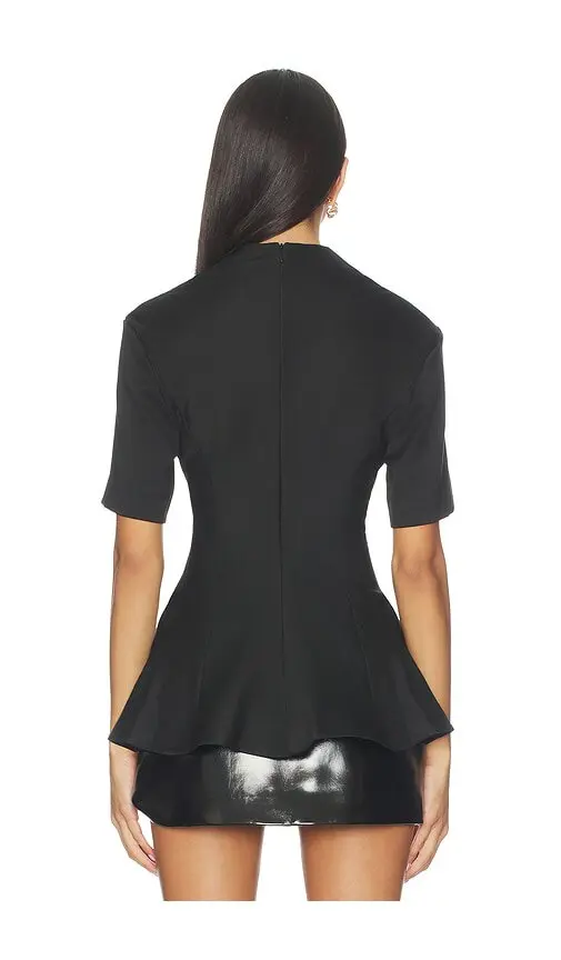 Remain Birger Christensen Peplum Top With Mock Neck