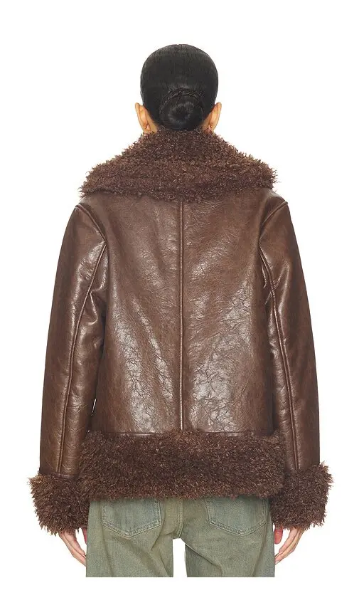 Blanknyc Faux Leather Coat With Faux Fur Trim