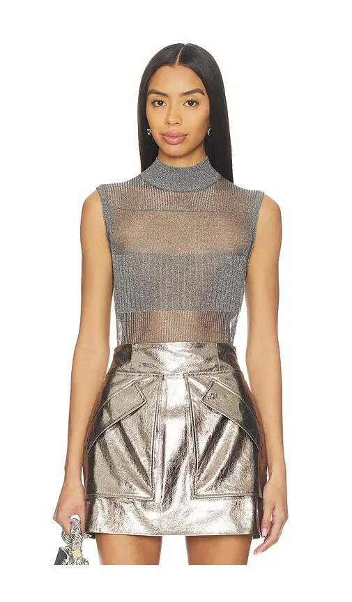 AKNVAS Leonora Ultra Fine Pointelle Top - Grey