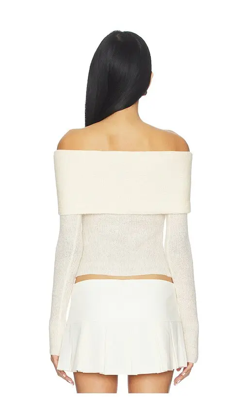 GUIZIO Off-shoulder Knit Top - Ivory