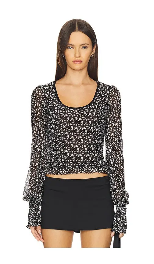 Free People Dottie Knit Top - Black