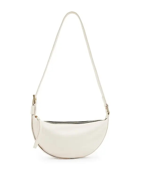 ALLSAINTS Half Moon Leather Crossbody - White