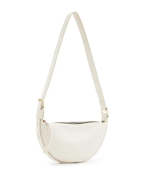 ALLSAINTS Half Moon Leather Crossbody - White