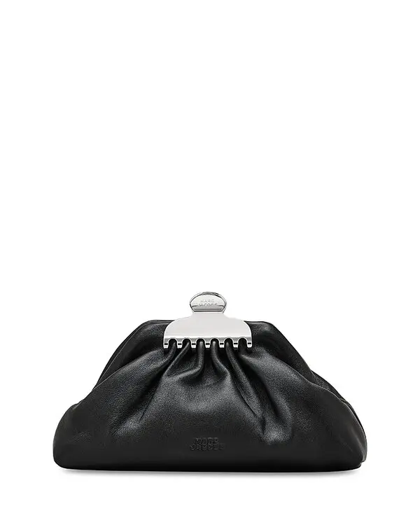 Marc Jacobs Glam Claw Clip Leather Clutch - Black
