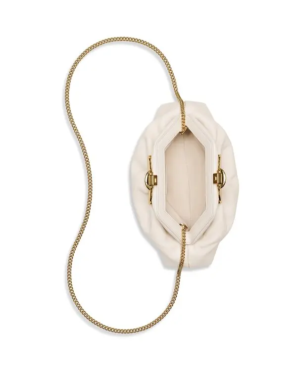 Marc Jacobs The Glam Claw Clip Leather Clutch - Ivory