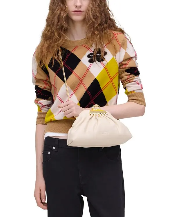 Marc Jacobs The Glam Claw Clip Leather Clutch - Ivory