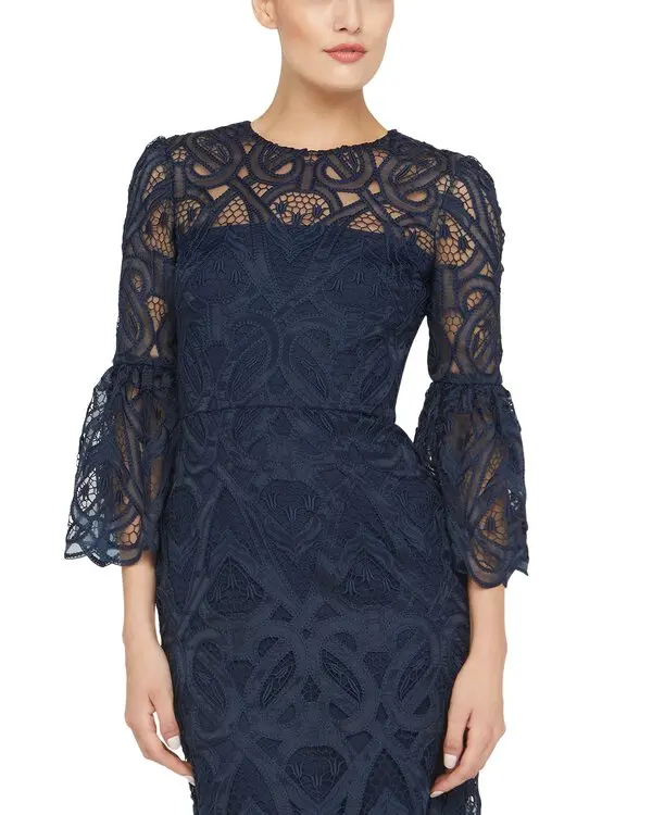 Theia Jen Flared Sleeve Sheath Dress