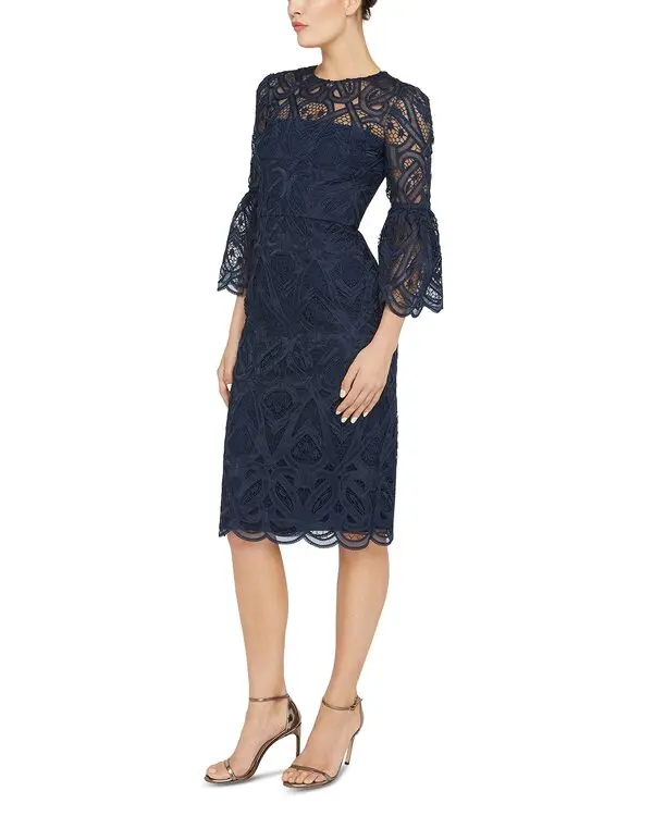 Theia Jen Flared Sleeve Sheath Dress