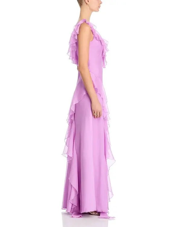 AMUR Estella Bias Ruffled Gown