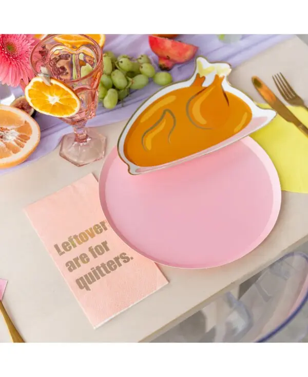 JOLLITY & CO Solid Shade Colors, Paper Party Dinner Plates, Set Of 8 - Amaranth