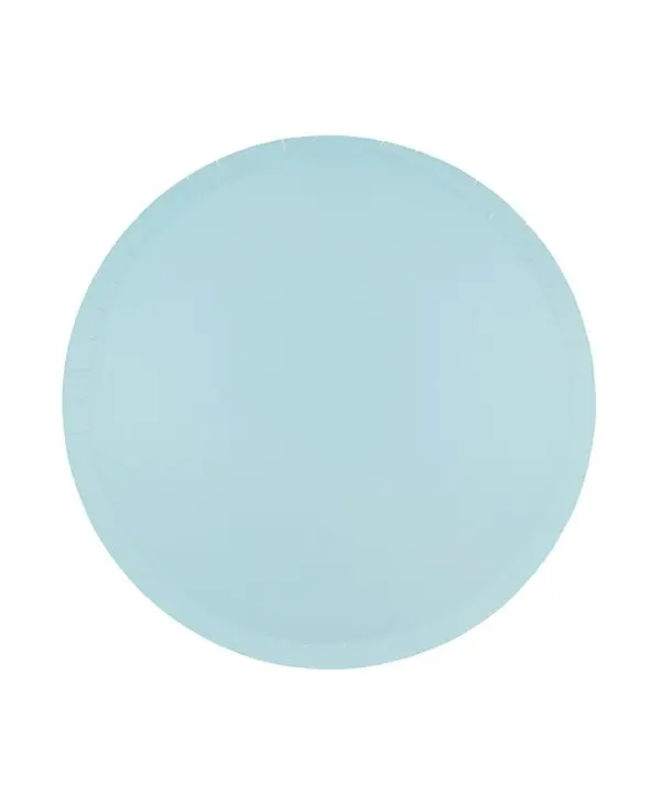 JOLLITY & CO Solid Shade Colors, Paper Party Dinner Plates, Set Of 8 - Cloud