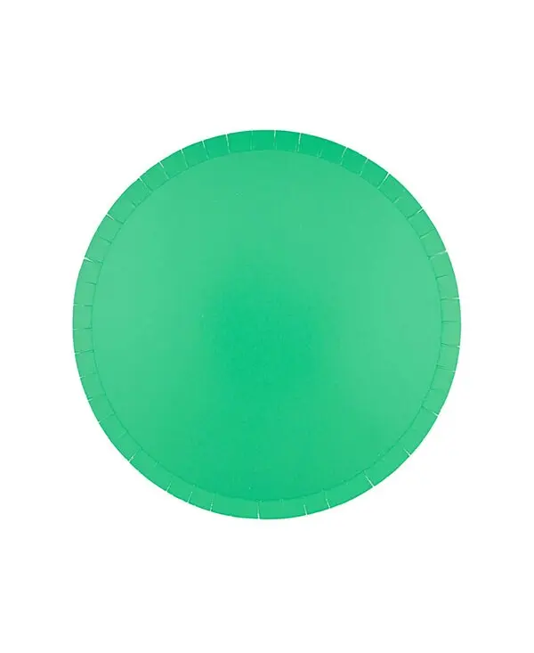 JOLLITY & CO Solid Shade Colors, Paper Party Dinner Plates, Set Of 8 - Grass