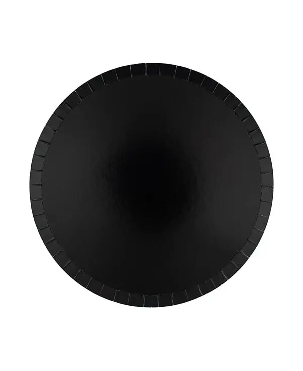 JOLLITY & CO Solid Shade Colors, Paper Party Dinner Plates, Set Of 8 - Onyx