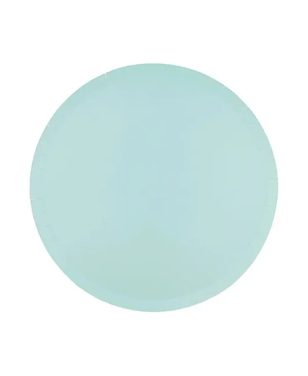 JOLLITY & CO Solid Shade Colors, Paper Party Dinner Plates, Set Of 8 - Seafoam