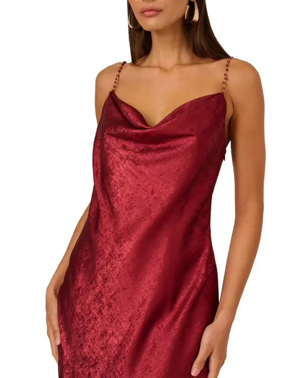 Adrianna Papell Foiled Chiffon Dress - Wine