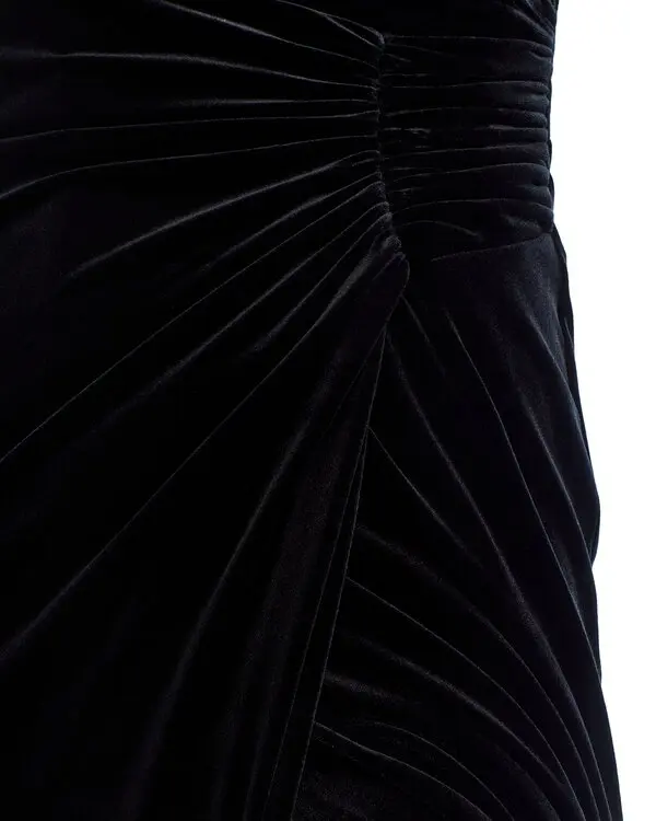 Aqua Off-the-shoulder Velvet Gown