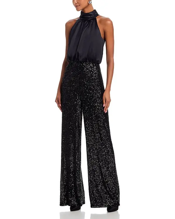 Eliza J Halter Jumpsuit - Black