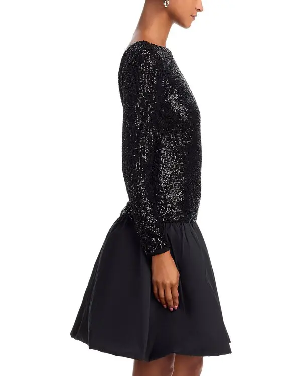 Eliza J Long Sleeve Bubble Dress In Black - 30% Off | Editorialist