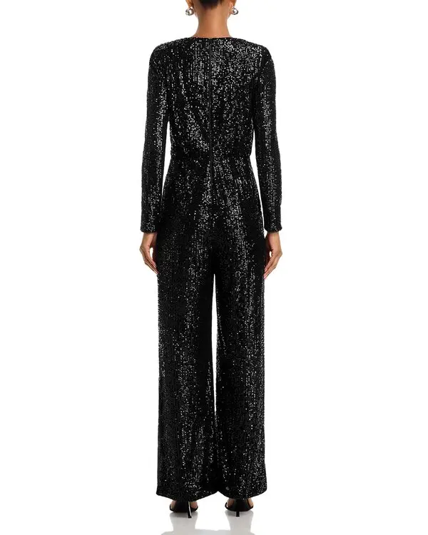 Eliza J Long Sleeve Sequin Jumpsuit