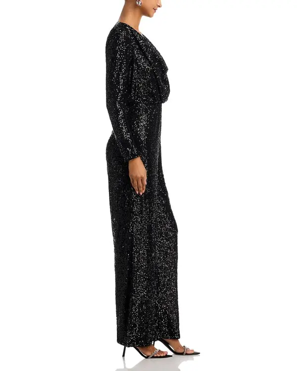 Eliza J Long Sleeve Sequin Jumpsuit