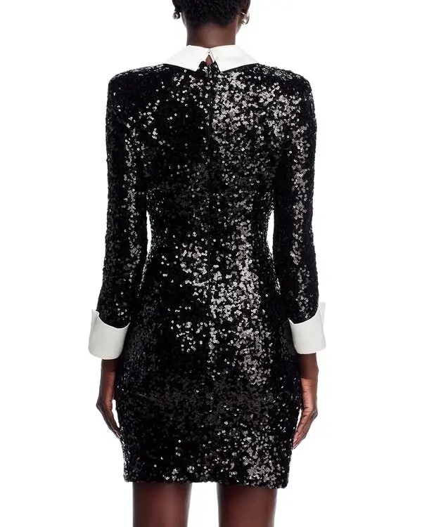 Eliza J Collared Sequin Dress