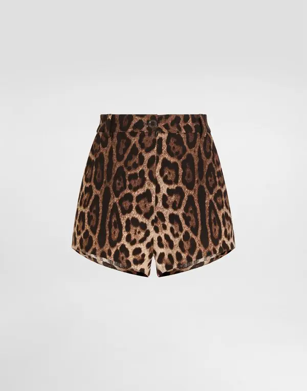 Dolce & Gabbana Leopard Double Crêpe Shorts