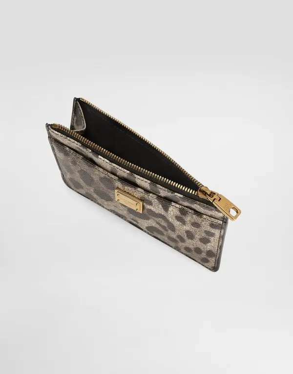 Dolce & Gabbana Leopard- Dauphine Calfskin Card Holder - Print