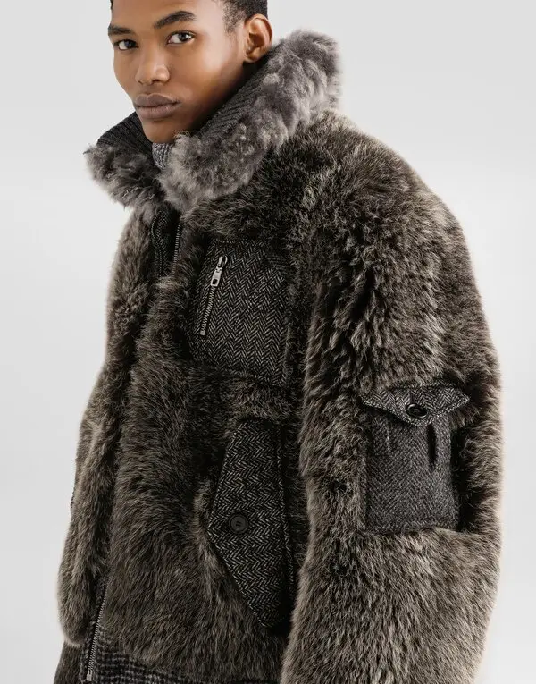 Dolce & Gabbana Single-breasted Shearling Coat