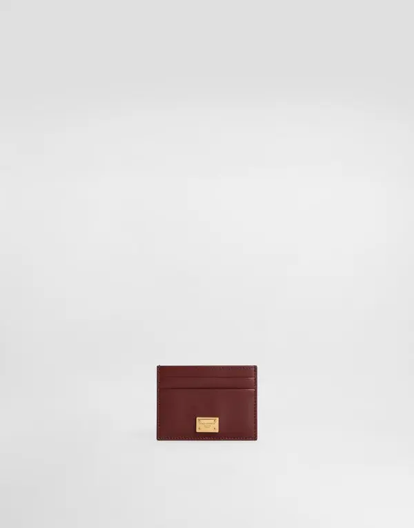 Dolce & Gabbana Plongé Calfskin Card Holder - Bordeaux