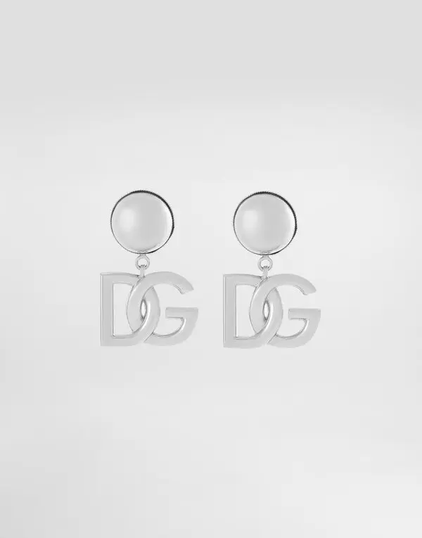 Dolce & Gabbana Dg Logo Clip-on Earrings - Silver