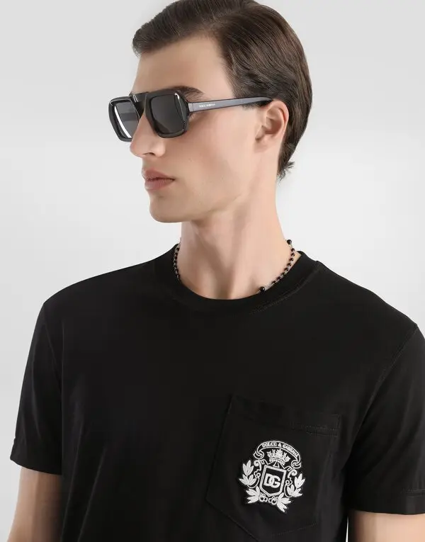 Dolce & Gabbana Cotton T-shirt With Embroidery - Black
