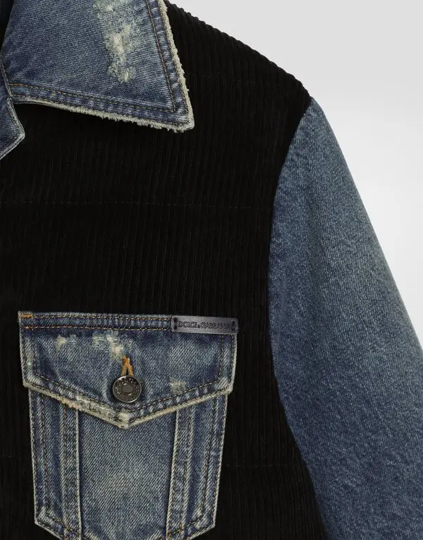 Dolce & Gabbana Denim And Velvet Jacket
