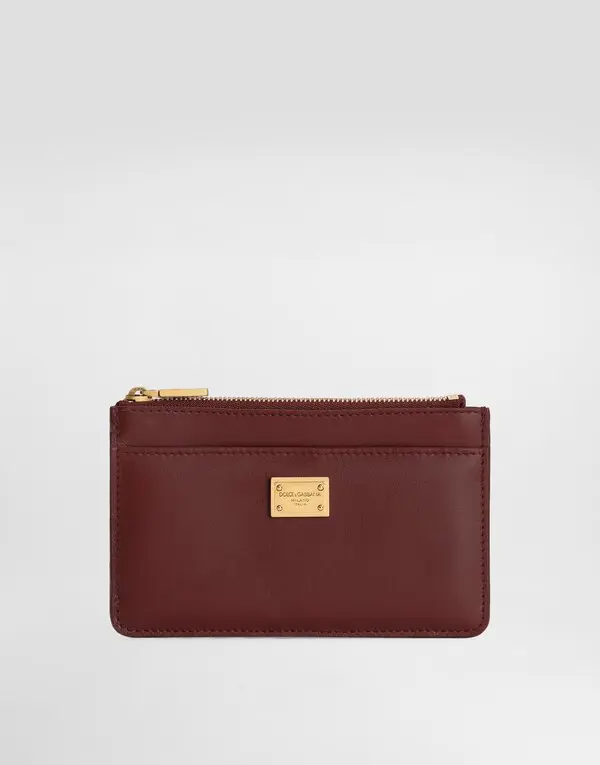 Dolce & Gabbana Plongé Calfskin Card Holder - Bordeaux