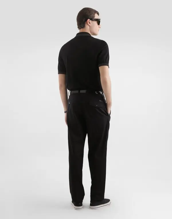 Dolce & Gabbana Silk Polo Shirt - Black