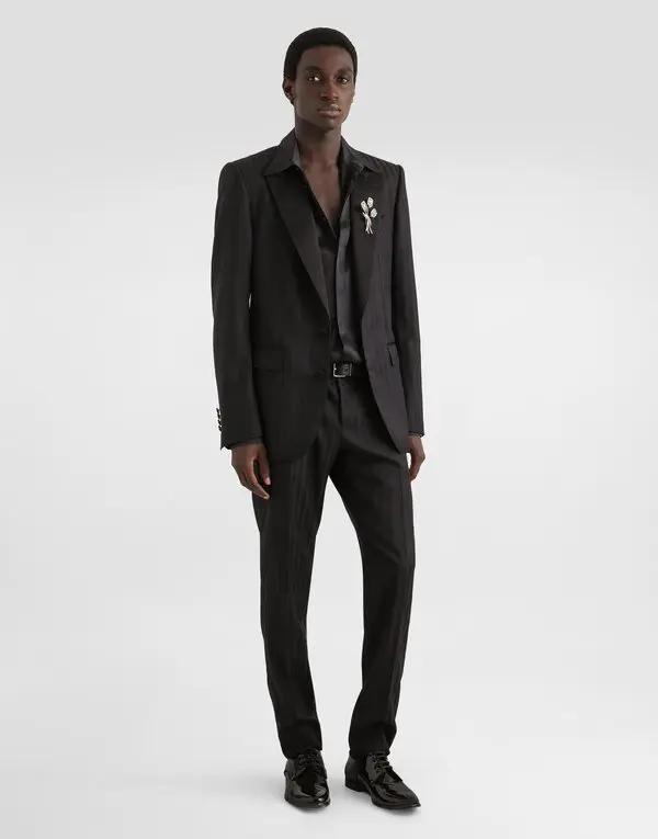 Dolce & Gabbana Wool Pekin Jacquard Trousers