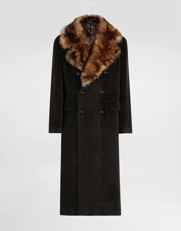 Dolce & Gabbana Double-breasted Coat With Fur Collar