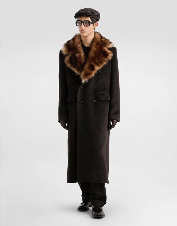 Dolce & Gabbana Double-breasted Coat With Fur Collar