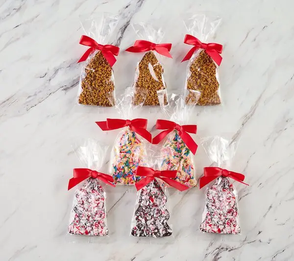 CHOCOLATE WORKS 8pc Holiday Chocolate Bark W/ Toppings