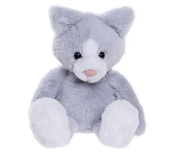 CHARLIE BEARS Soft Plush Puddy Kitten In Cloudy Grey - One-color